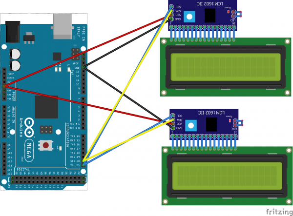 Подключаем несколько I2c экранов к Arduino The Robot